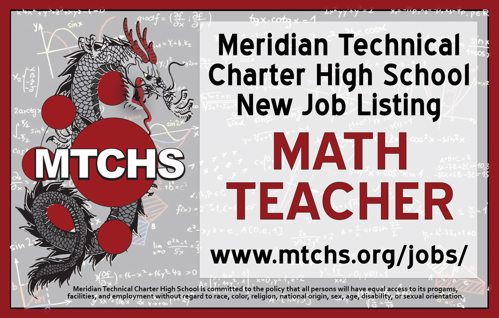 MTCHS Math Job Opening | MTCHS
